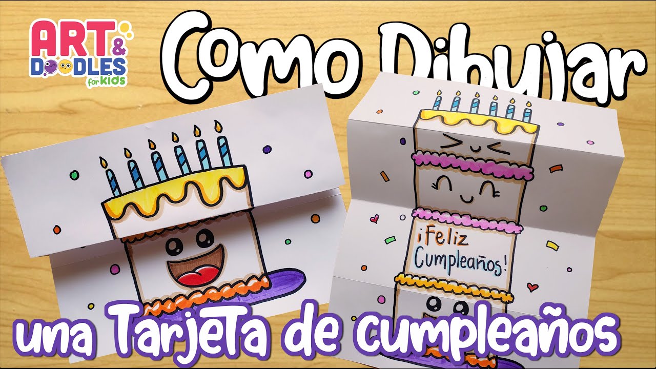 Como dibujar un PASTEL DE CUMPLEAÑOS fácil