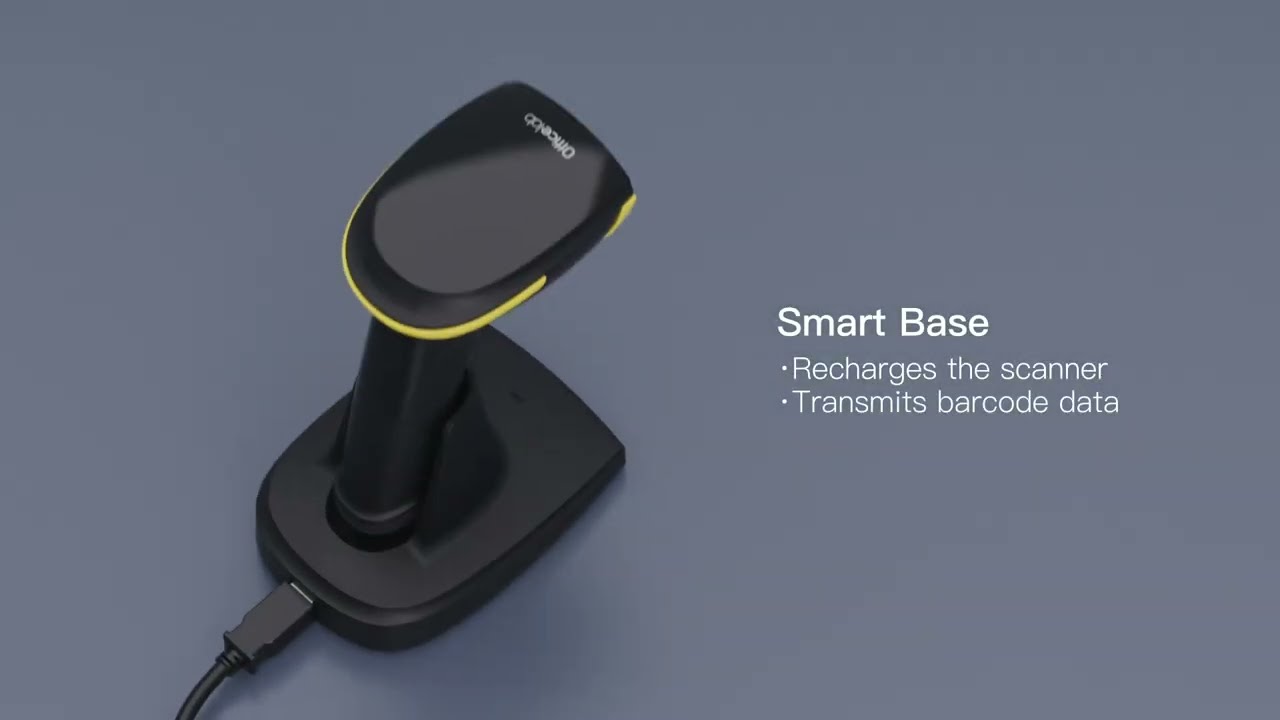 BS01002 Officelab 1D Wireless Barcode Scanner with Smart Base, Screen Scanning