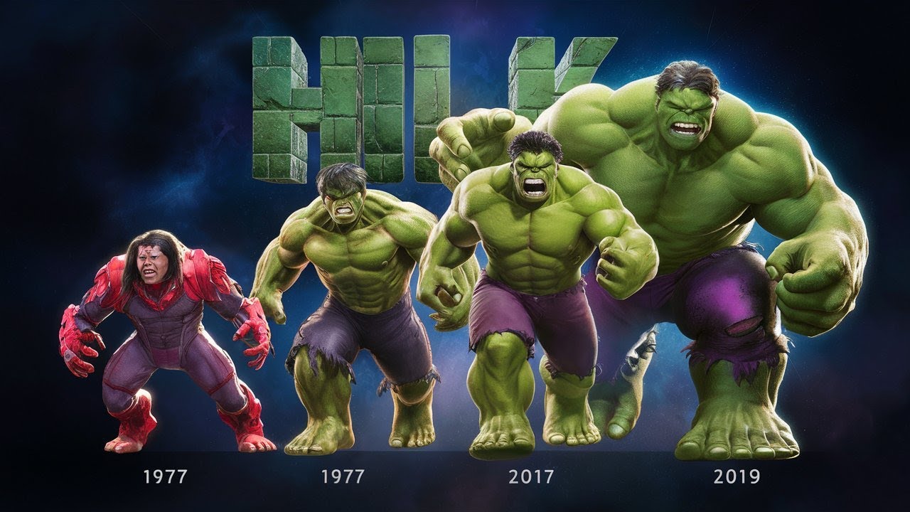 HULK Size Comparison | 3d Animation Comparison | Hulk Evaluation 1977 to  2024