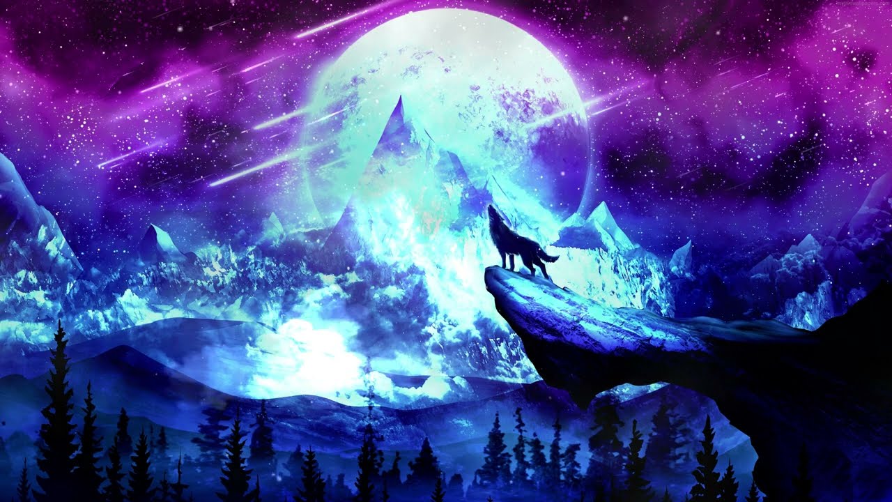 Live Wallpapers Full Moon Howling Wolf 4K