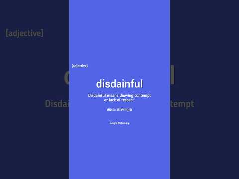 #wordoftheday is disdainful. #english #shorts