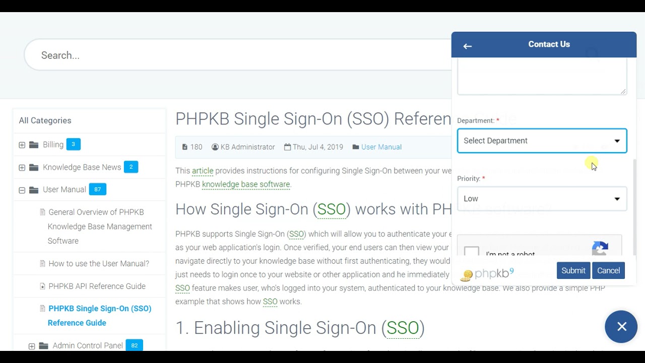 PHPKB Help & Support Widget