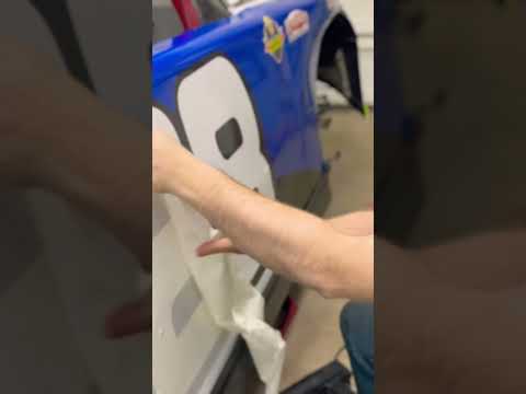 Putting Decals on the Race Car! #racecar #shorts #nascar #vinyl