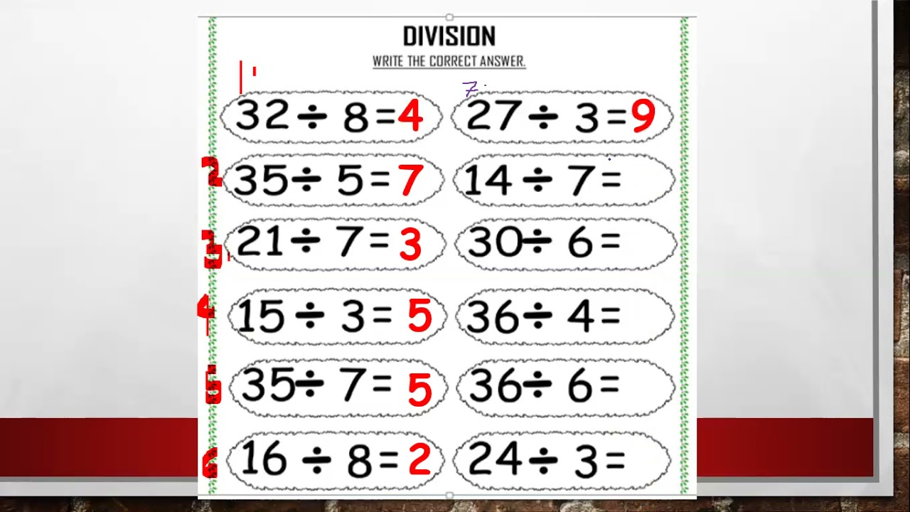 Grade 2 Math Division Worksheet
