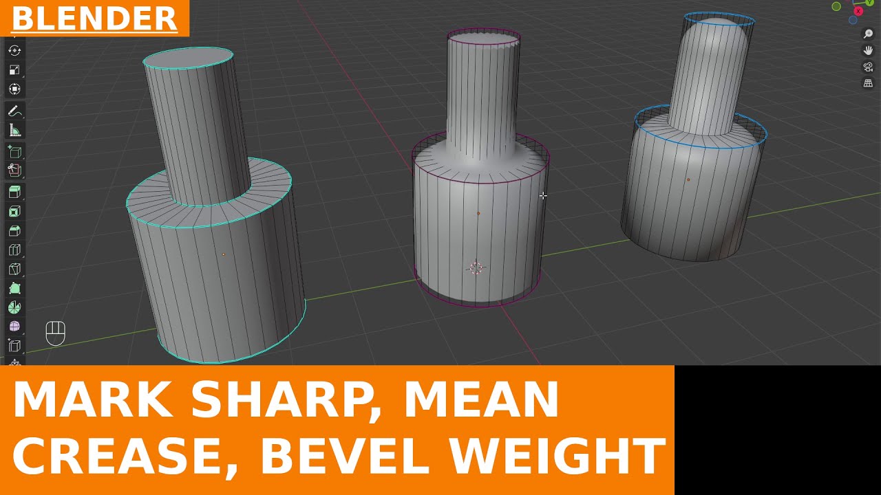 Mark Sharp, Mean Crease, and Bevel Weight in Blender | Basic Tutorial