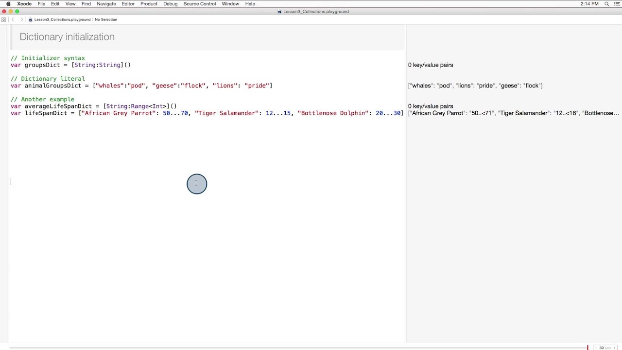 Dictionary Initialization