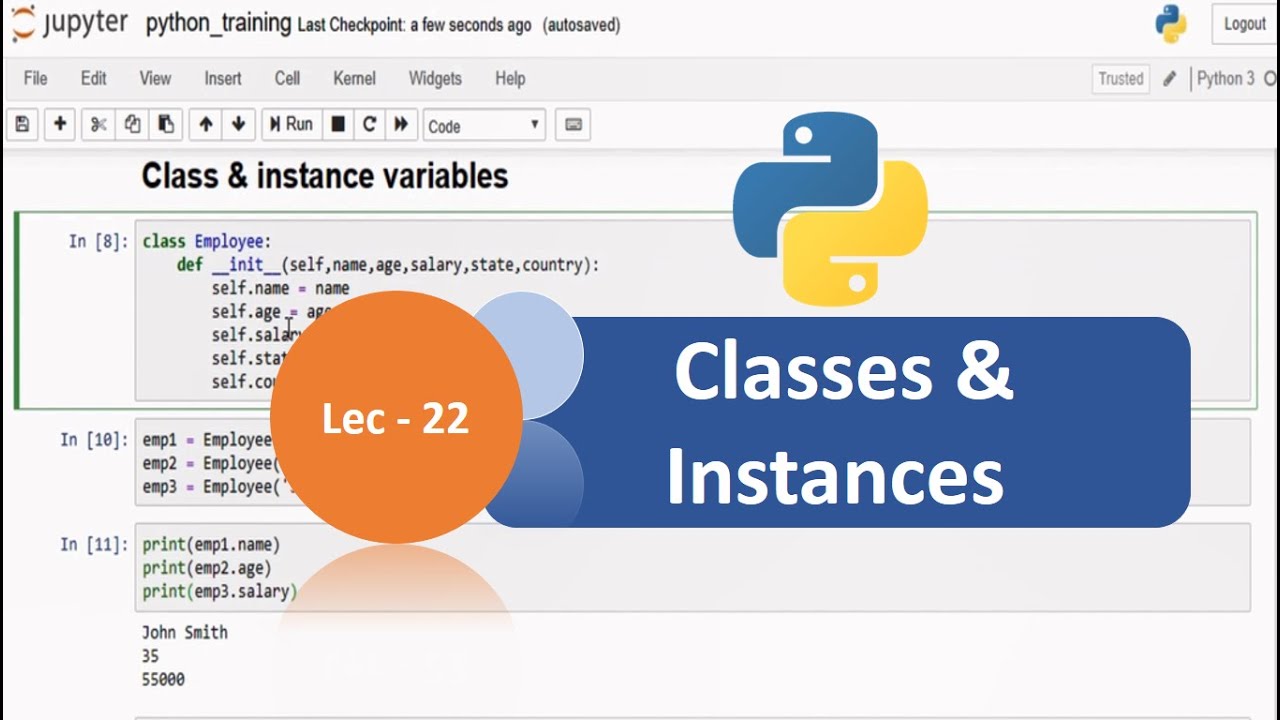 Python Tutorial-22 | OOP Concepts | Python Object Oriented Programming | Classes Objects & Instances