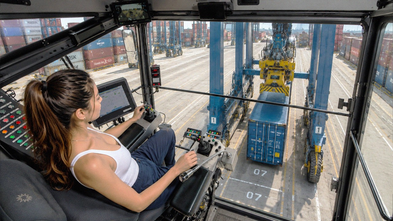 A Day in the Life of CRANE OPERATORS Moving MASSIVE Containers at US Ports