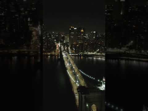 Night Brooklyn Bridge #shorts #youtubeshorts #drone #youtube #new #brooklyn #nyc #dji