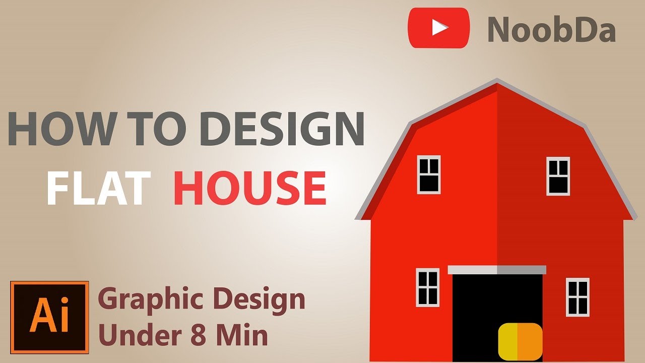 How to design a Flat House - Adobe Illustrator Tutorials