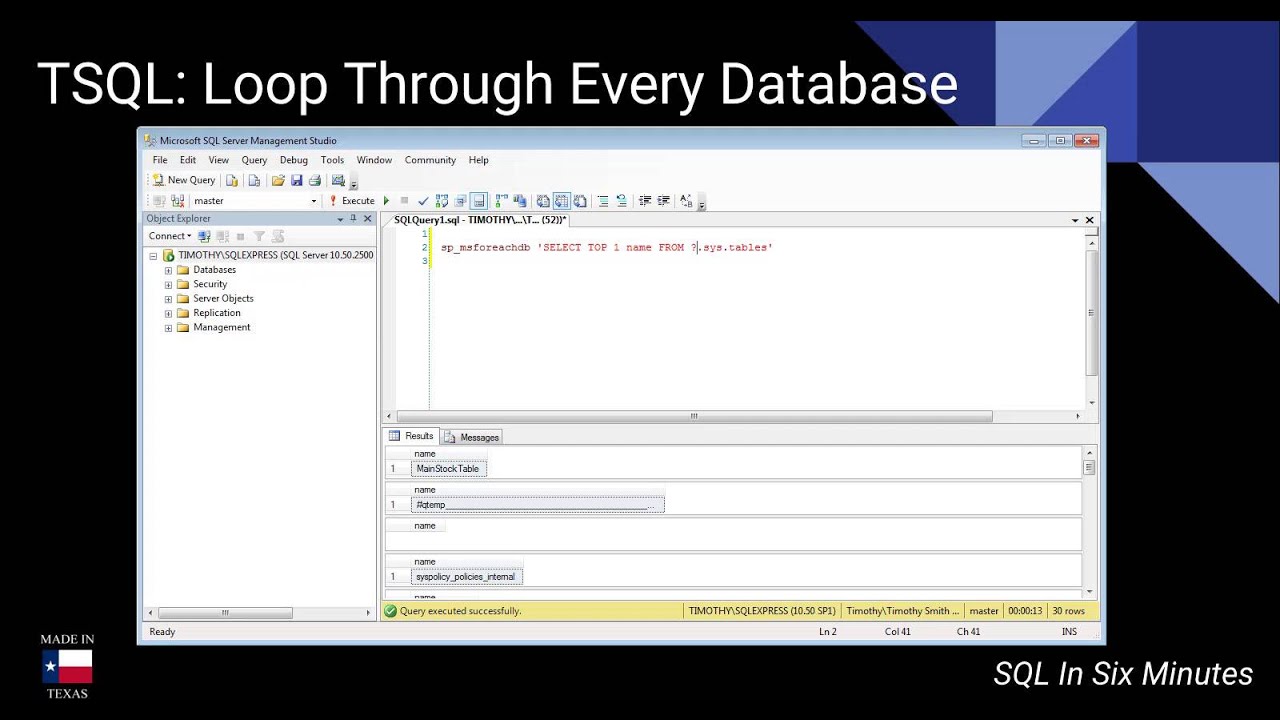 TSQL: Fast Loop Through Every Database