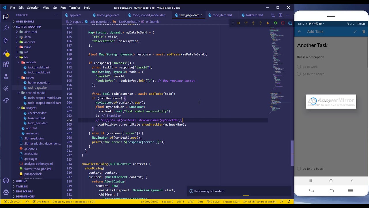 18. Flutter + PHP: Todo App  - Saving multiple todos into the database