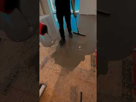 Self leveling over plywood #diy #flooring #hardwood #construction