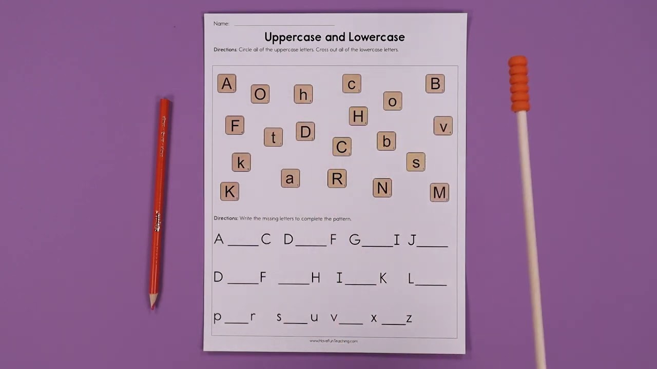 Uppercase and Lowercase Worksheet