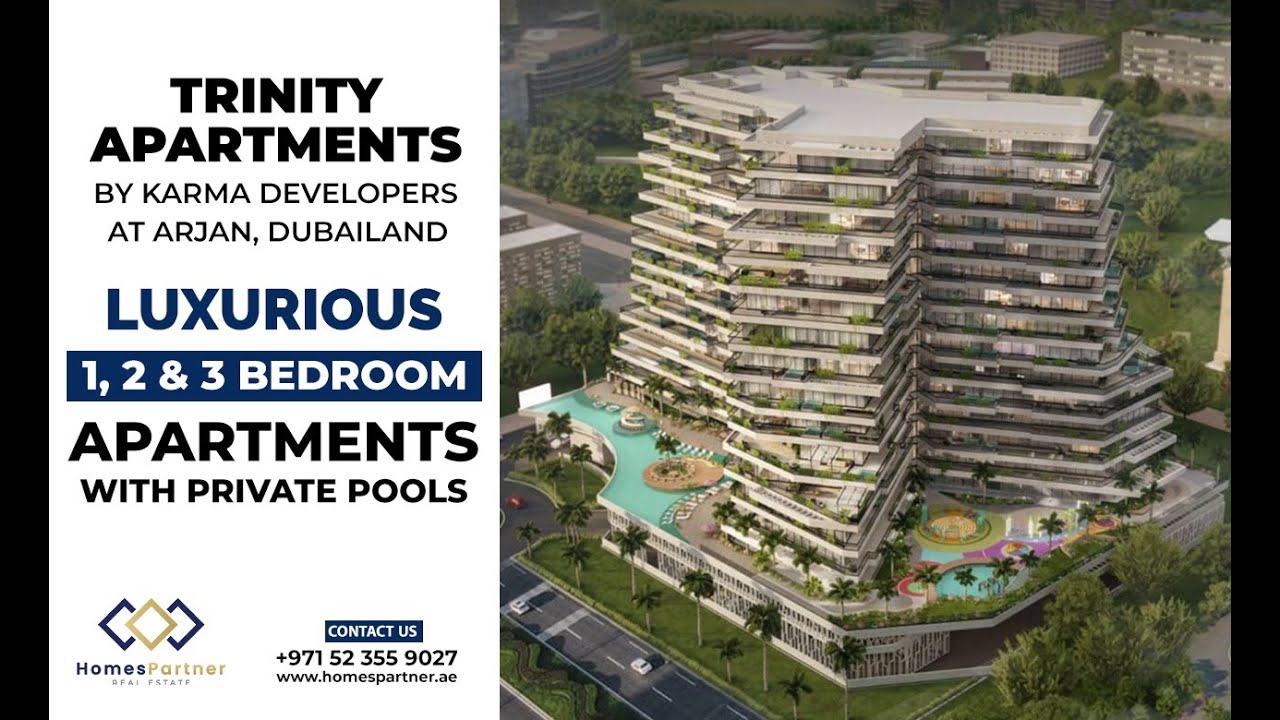 Trinity Apartments by Karma |  1, 2 & 3 Bedroom Apartments with Private Pools in Arjan, Dubailand