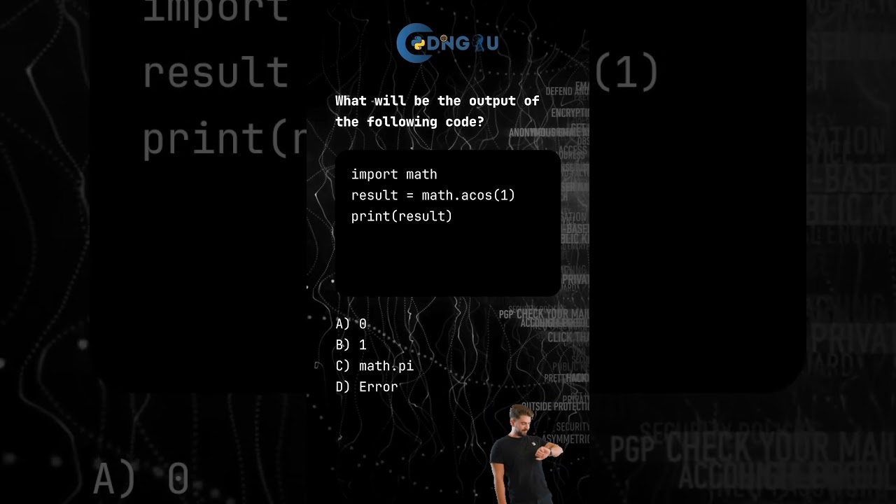 Python MCQ: Using math.acos() for Arc Cosine