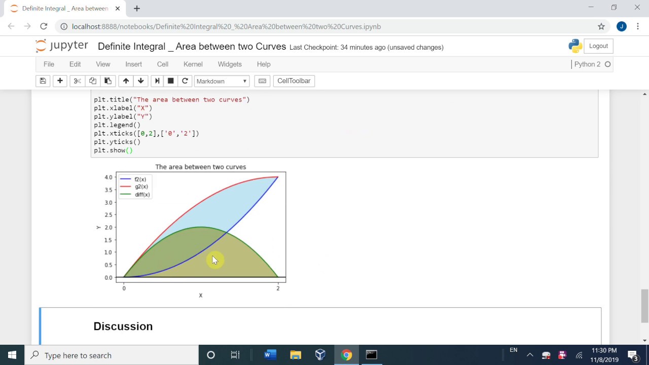 Calculus with Python: Integration 1 _ Definite Integral and Area Between Two Curves