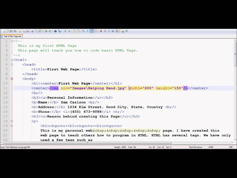 HTML Tutorial 6 - Working with Image Tag