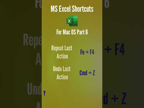 MS Excel Keyboard Shortcuts for Mac OS - Part 6