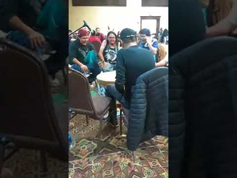 Intertribal session live at the first annual White Earth Veteran's Day Powwow in Mahnomen, Minn