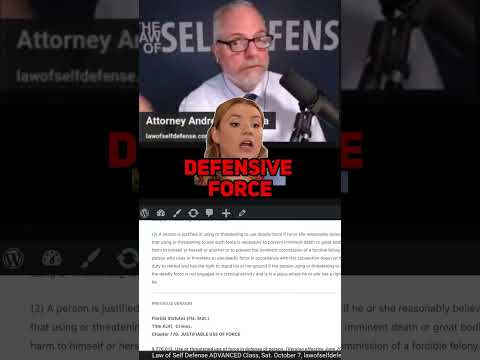 Florida Statute On Using Deadly Force In Self-Defense #shorts