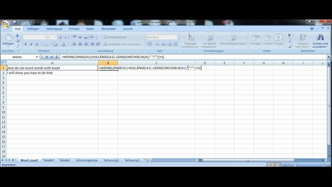 Corpus Linguistics Tutorial - counting words with excel