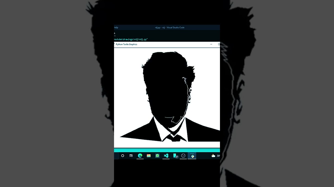 A Computer Program that draws Robert John Downey Jr (RDJ), Iron Man || Draster || Code Hub