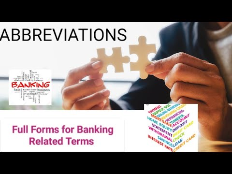 ABBREVIATION OF BANKING TERMS !! ( Full form of banking related terms).