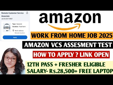 How To Apply for AMAZON VCS JOB|Amazon Work From Home Jobs 2025| Amazon Assessment Test 2025 Pattern