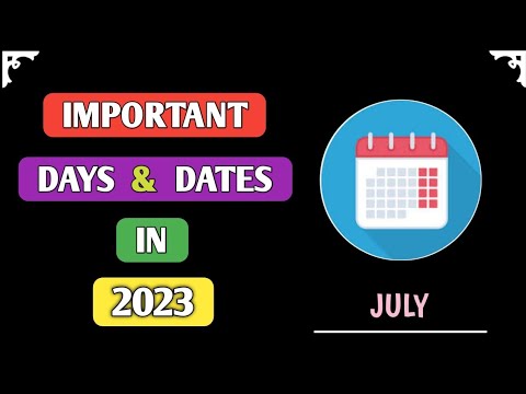 Important Days and Dates | JULY ||