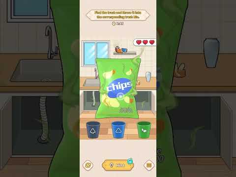 Brain Puzzle Tricky Quest - Waste Sorting - Corresponding trash bin #puzzle #braingames #viralshort
