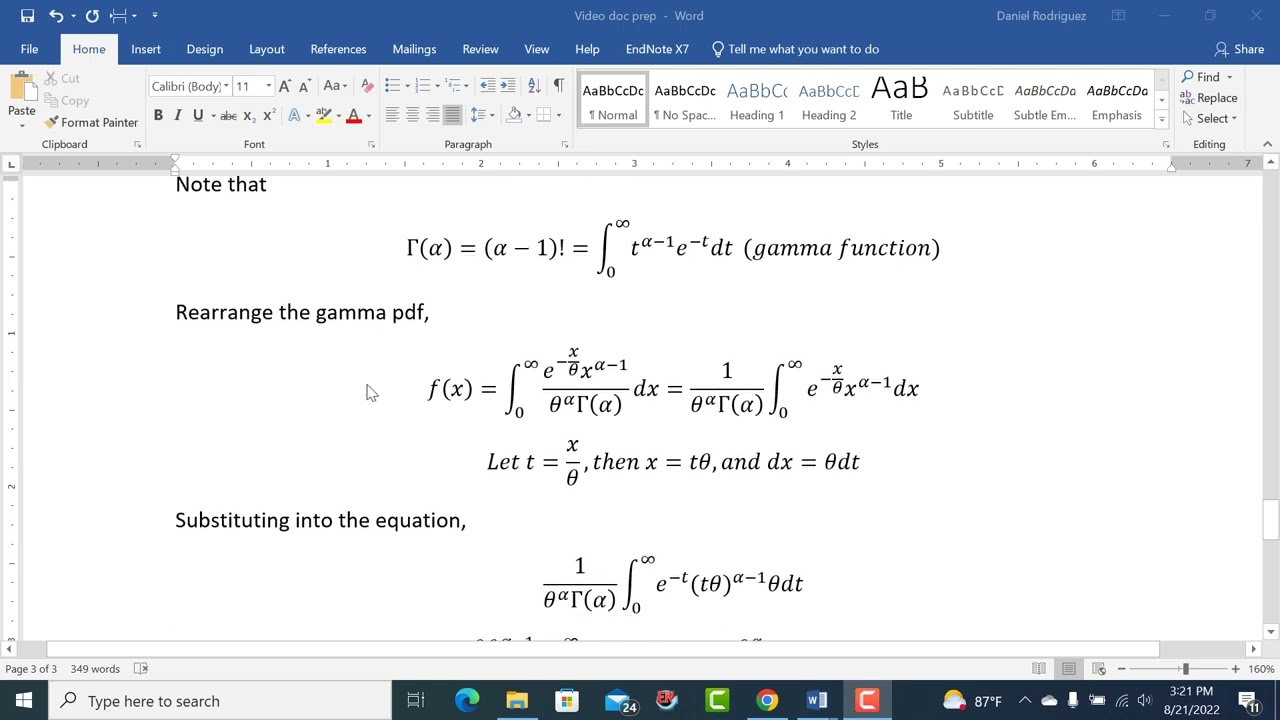 Proving the Gamma probability density function (pdf) is indeed a valid pdf