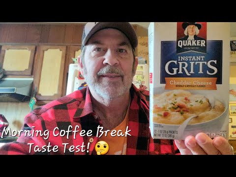 M☕B! Taste Test! 🙄 Trying Quaker Cheddar Cheese Instant Grits! 🥣 Today's Tidbits! 🤔