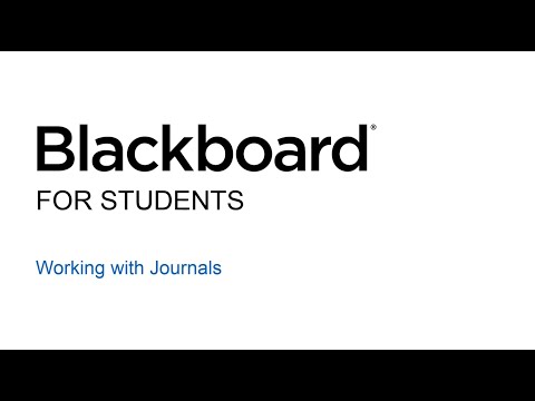 12 - Blackboard for Students - Working with Journals