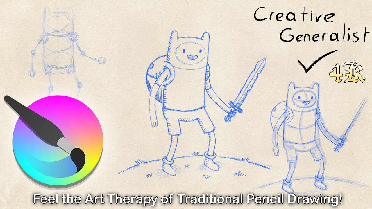 Adventure Time Finn Sketch Finding the Form  Step by Step Tutorial Part 1