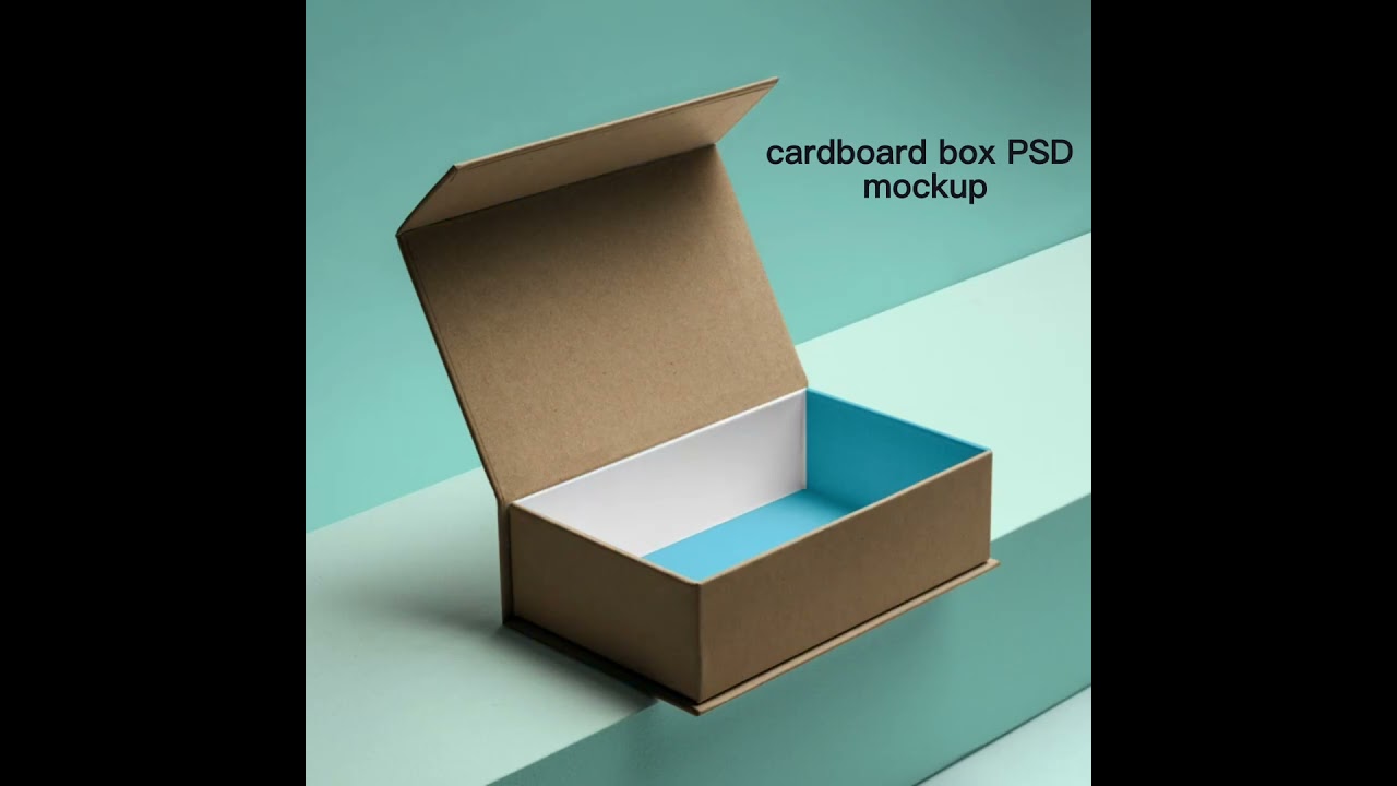 Cardboard box PSD mockup