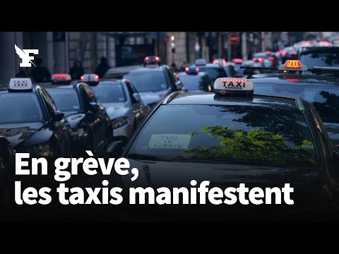 En grève, les taxis manifestent ce lundi au cœur de Paris