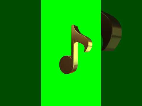 Green Screen Golden Musical Note #shorts #musicalnotes #note