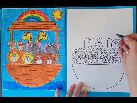 How to draw Noah's Ark easy step by step @artmakeslifemeri