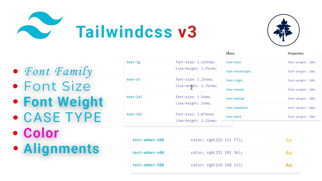 Tailwind CSS v3 Crash Course | #3 - Fonts, Colors and Alignment in Tailwindcss | #npm #css3