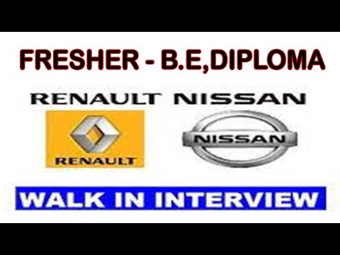 RENAULT NISSAN FRESHER WALK IN INTERVIEW|B.E.ENGG & DIPLOMA |DATE β 27.12.2021
