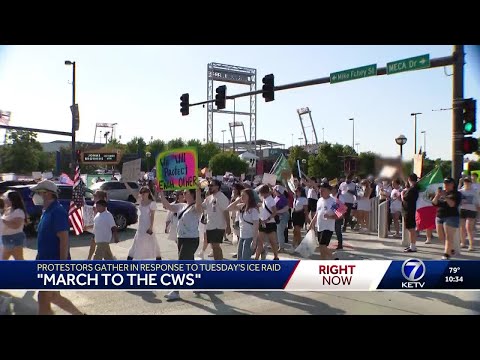 'March to the CWS': Protesters gather in response to Tuesday's ICE raid