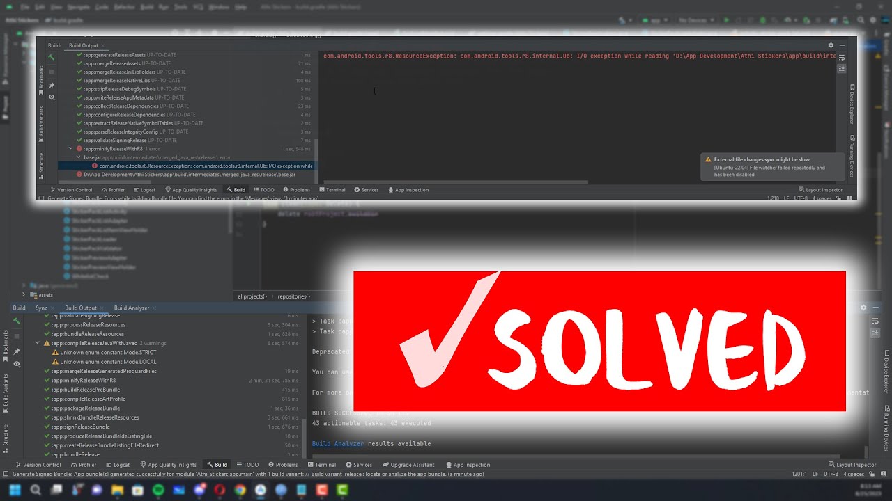 How to Fix AGPBI com.android.tools r8 ResourceException