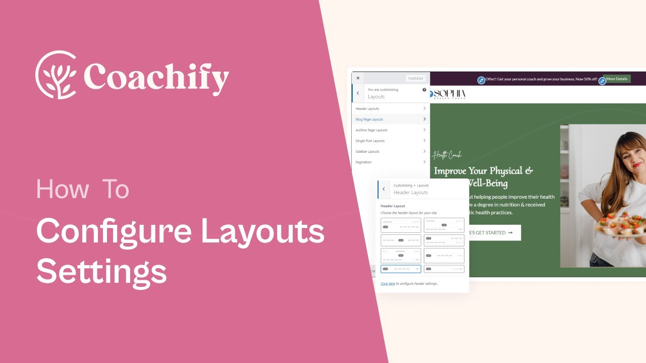 How to Configure Layouts Settings | Coachify Theme Tutorial