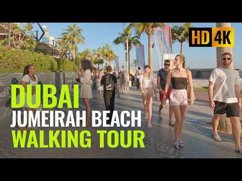 Dubai [4K] Amazing JBR (Jumeirah Beach Residence) & The Walk | Dubai Marina Walking Tour 🇦🇪