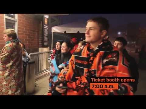 OSU students wait in line for Utah tickets - 10/13/14