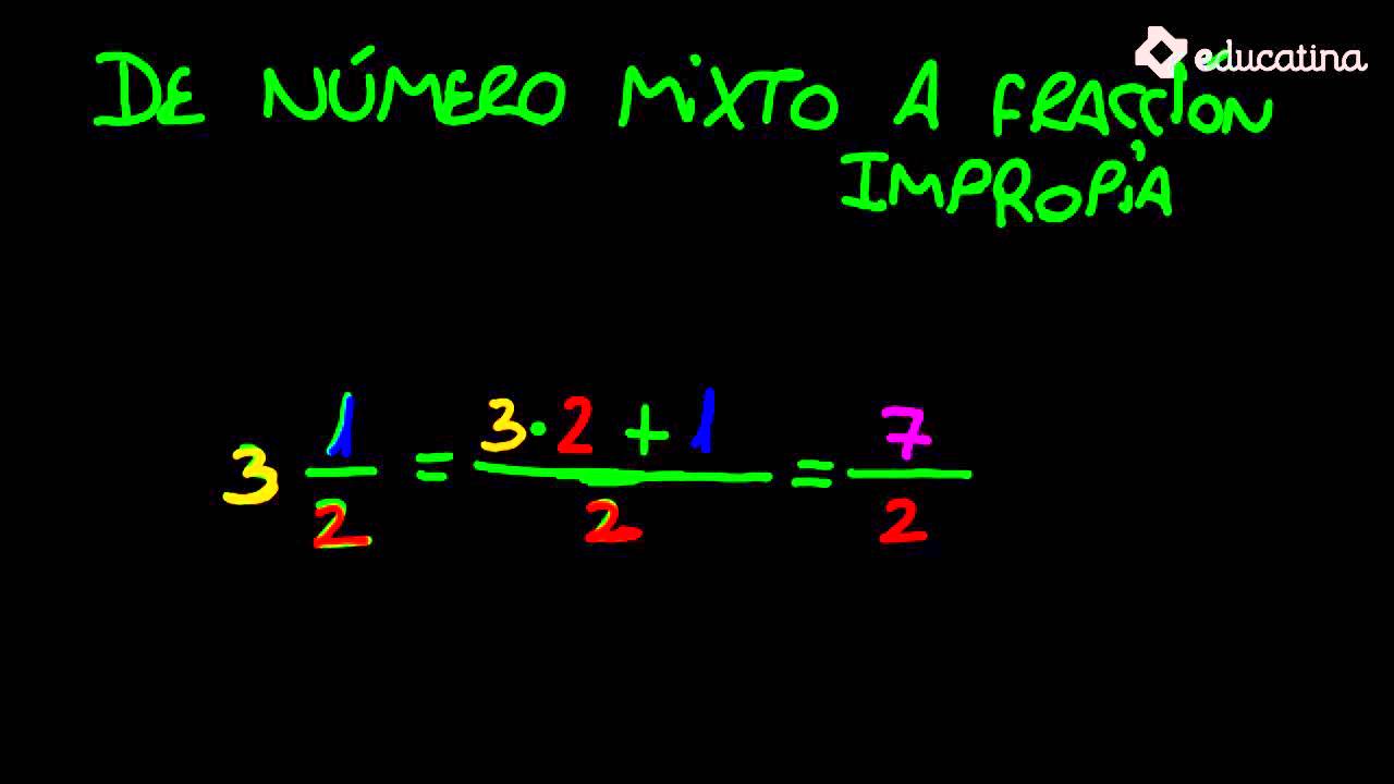 Educatina - ¿Cómo Convertir un Número Mixto en una Fracción?