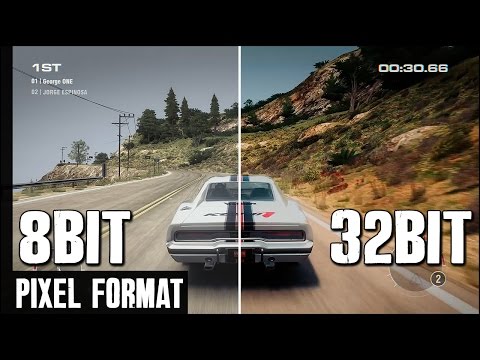 8Bit Vs 32Bit - Pixel Format Comparison (Difference Between 2.222 and 1.000)