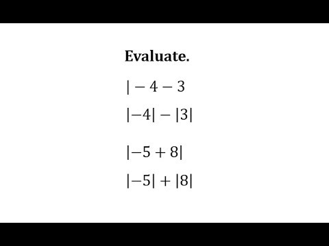 Evaluate Absolute Value Expressions: |-a-b|,|-a|-|b|