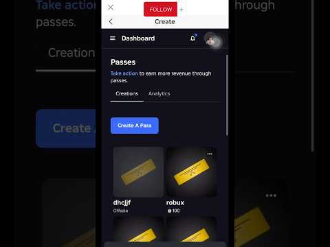 How to create a game pass with phone!!! | #roblox #gamepass
